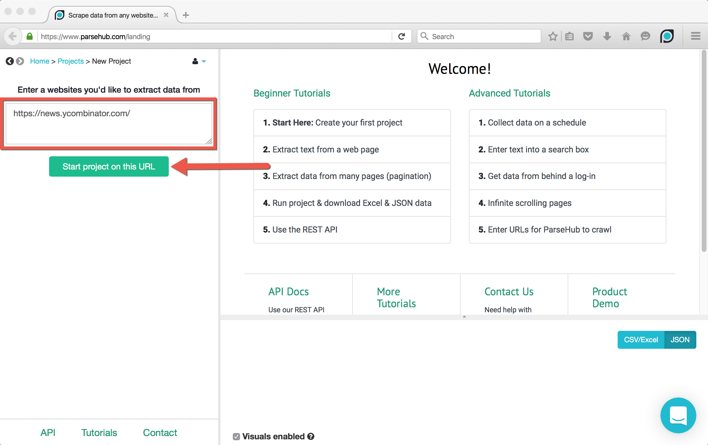 Lesson 1: Downloading and Getting Started – ParseHub Help Center