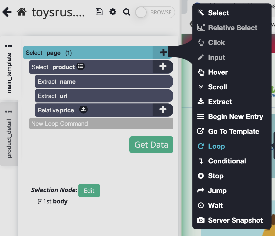 Repeat a command – ParseHub Help Center