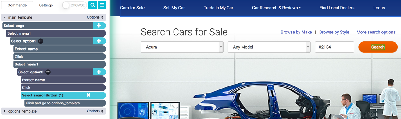 Clicking Through Options In Dropdown Menus Parsehub Help Center